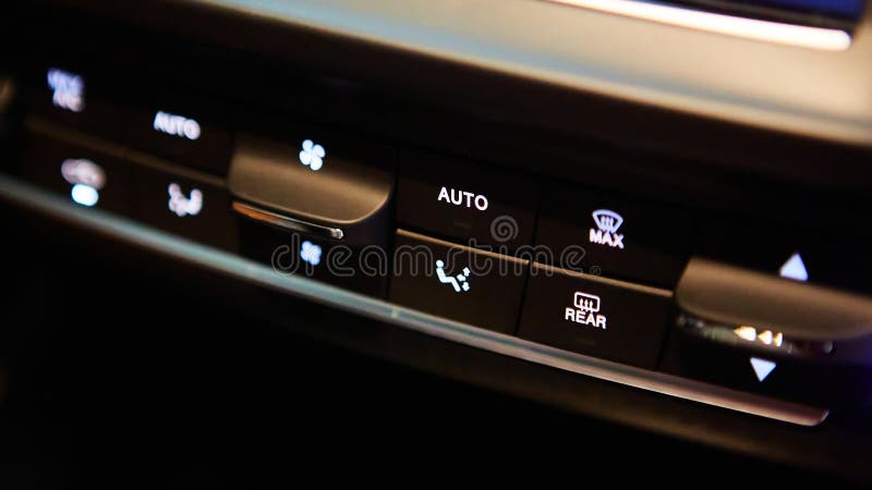 Selector Button Switch of the Air Conditioner System on Car Dashboard ...
