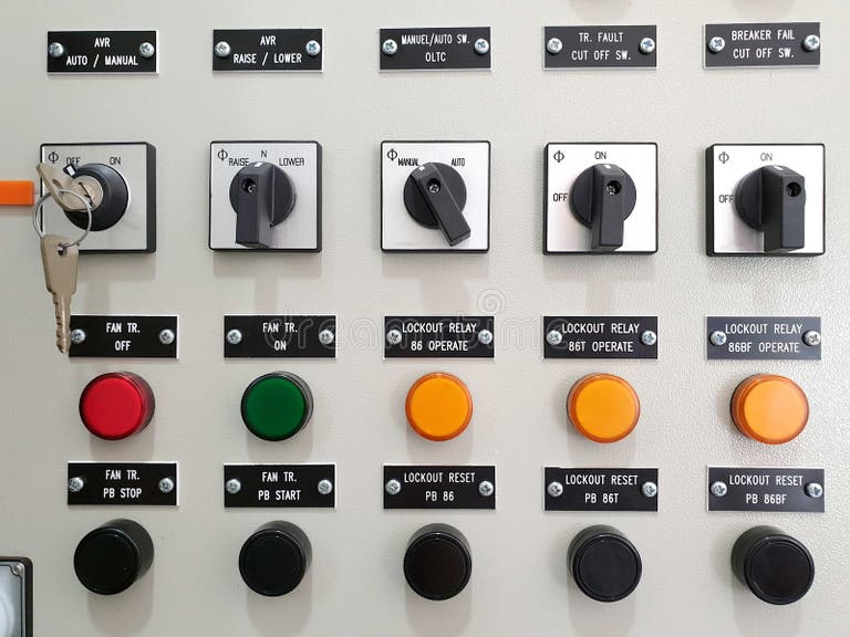 Selector Switch and Push Button Switch Reset with Lamp Status Stock ...