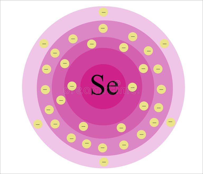 Selenium - Atomic Model - White Background Stock Vector - Illustration ...