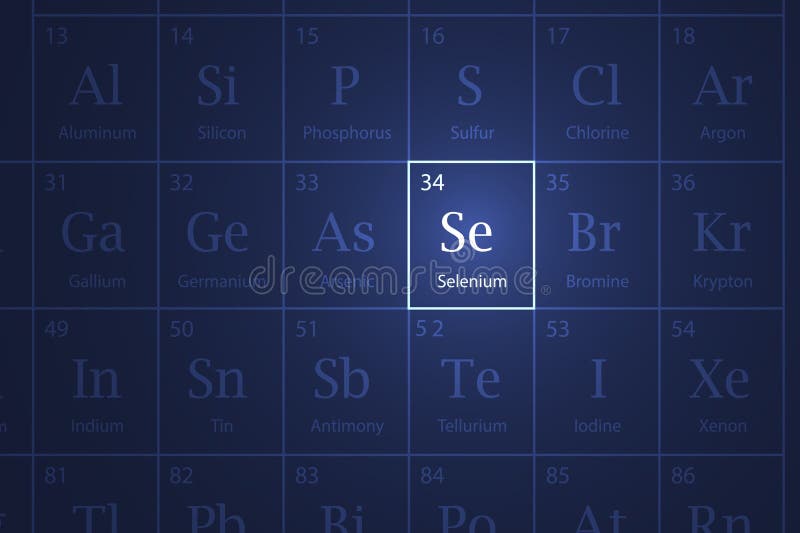 Selenium Element Glowing in a Dark Periodic Table Stock Image - Image ...