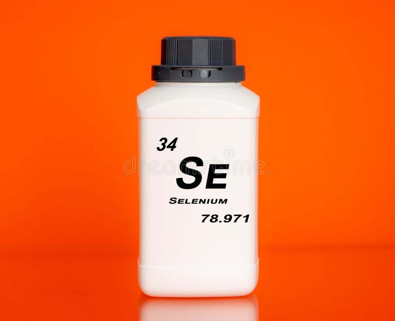 Selenium Se Chemical Element in a Laboratory Plastic Container Stock ...