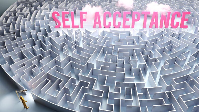 Self Acceptance and a Difficult Path To Reach it Stock Illustration ...