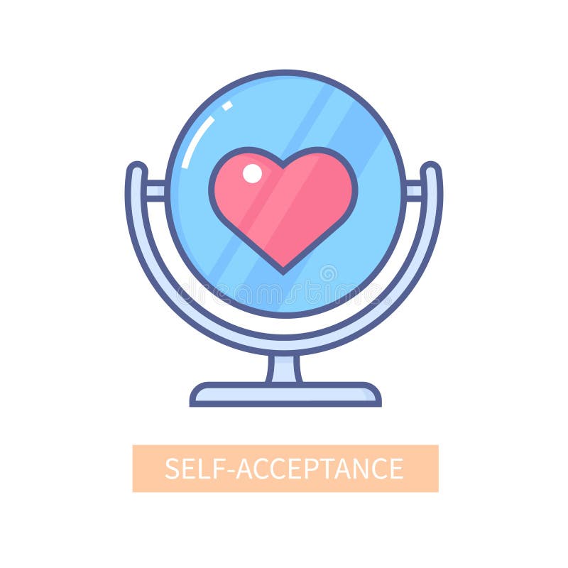 Self-acceptance - Vector Line Design Single Isolated Icon Stock Vector ...