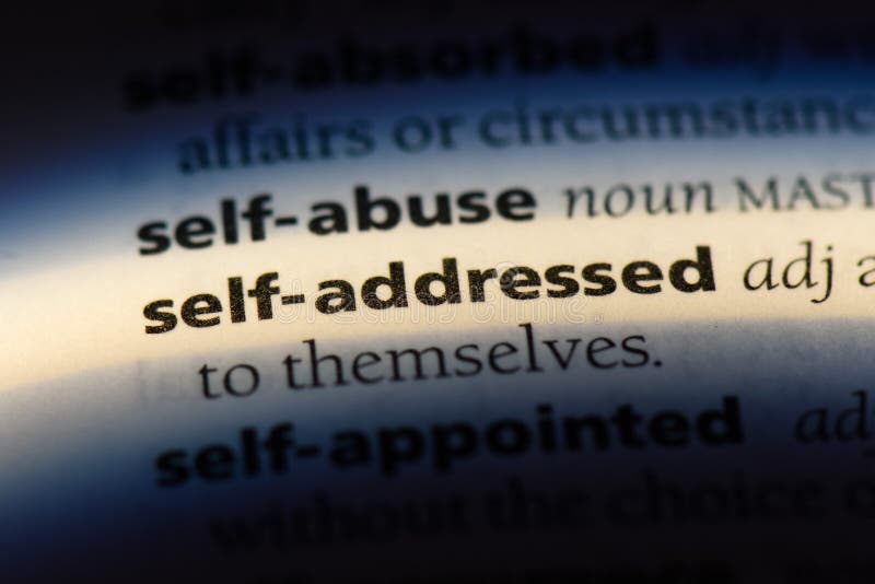 Self addressed stock photo. Image of info, definition - 126617708