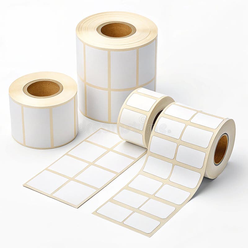 Self Adhesive Labels Pack in Assorted Sizes on White Background Stock ...