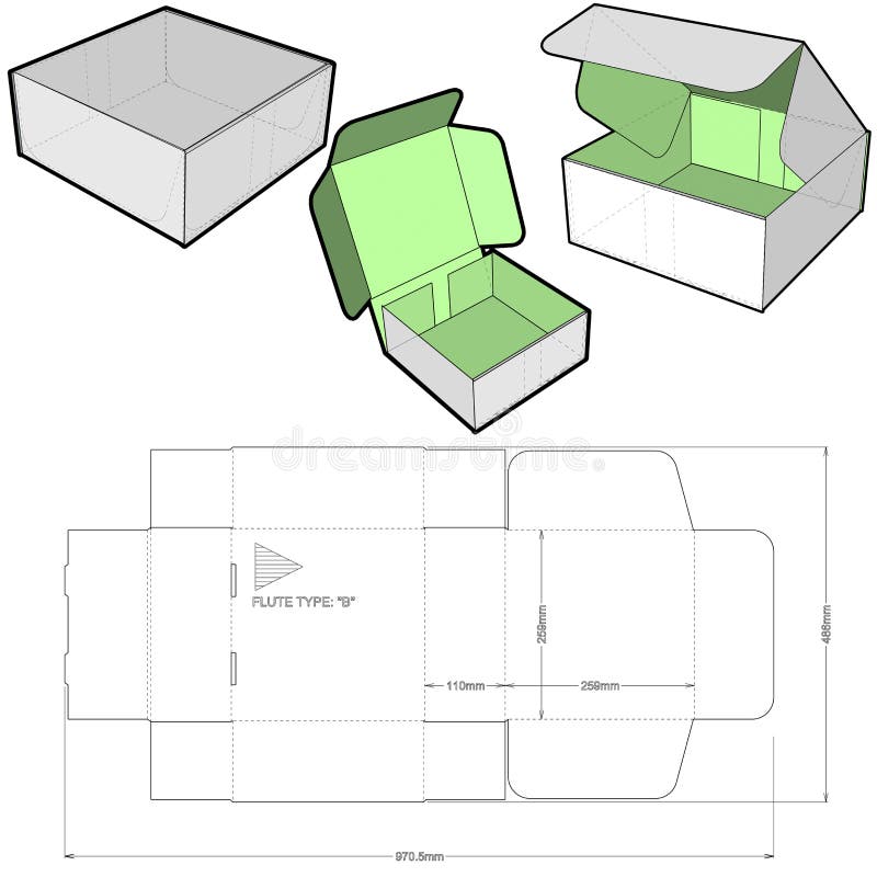 Self Assembly Packaging and Die-cut Pattern. Stock Vector ...