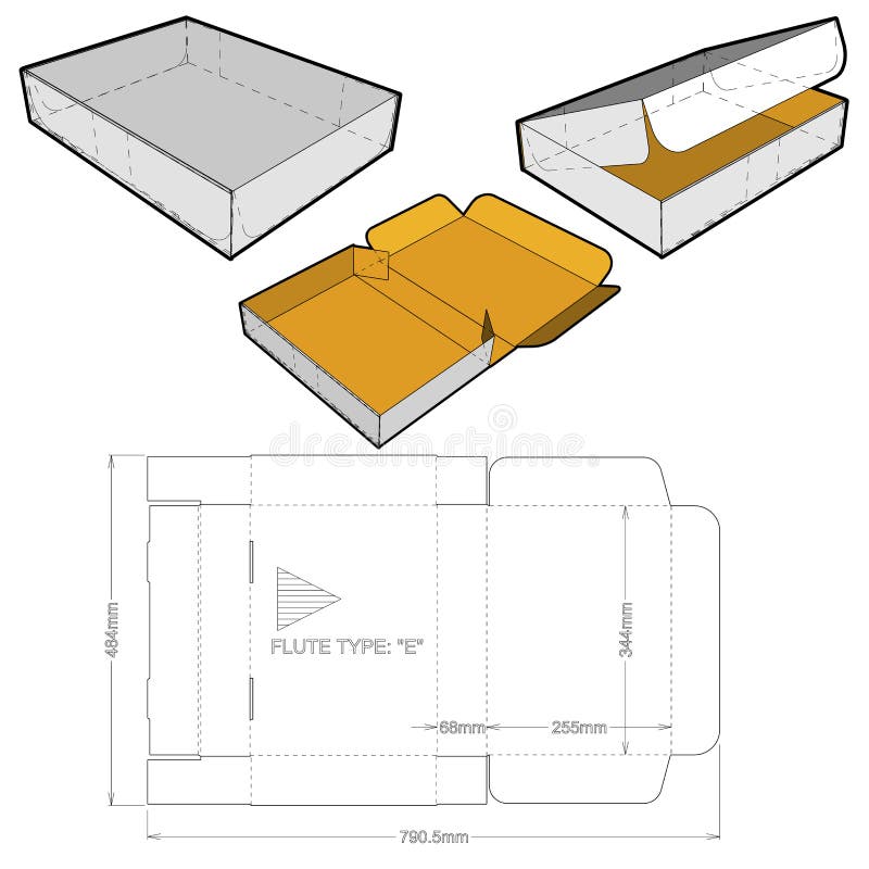 Self Assembly Packaging and Die-cut Pattern. Stock Vector ...