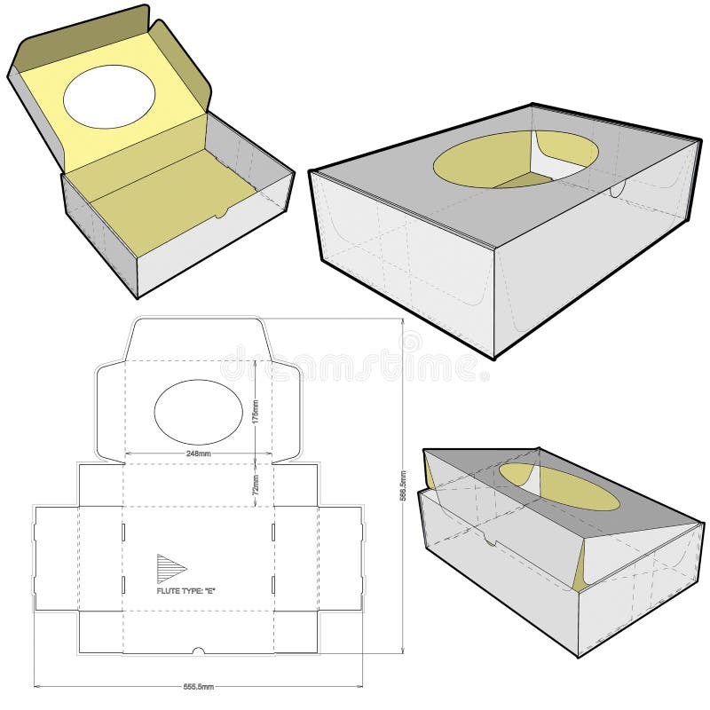 Self Assembly Packaging and Die-cut Pattern. Stock Vector ...