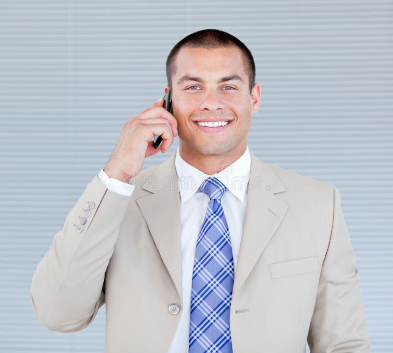 Self-assured Businessman Talking on Phone Stock Photo - Image of ...
