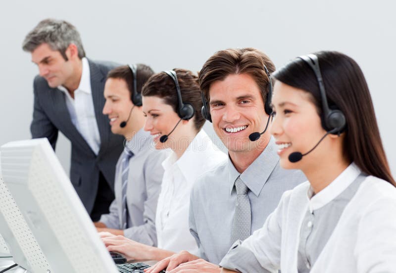 Positive Customer Service Representatives Stock Photo - Image of email ...
