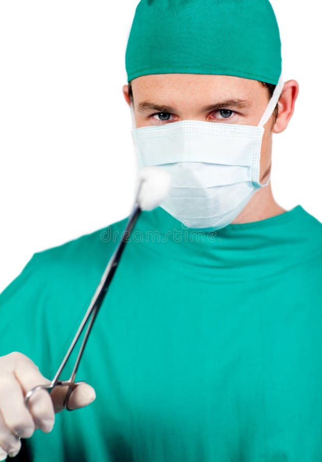 Surgeon Holding Surgical Tool in Operation Theater Stock Photo - Image ...