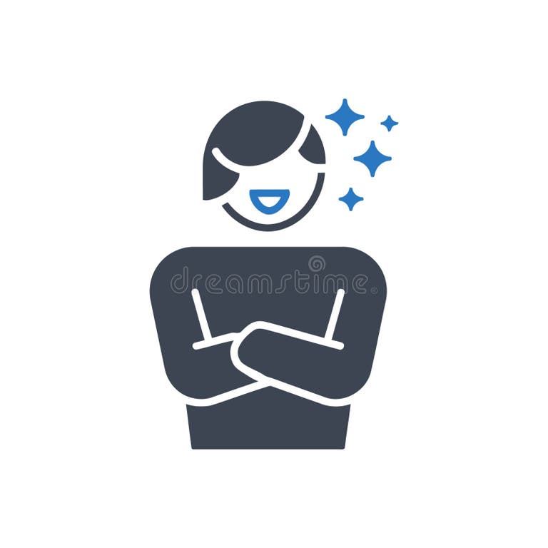 Self Assured Person Icon stock vector. Illustration of proud - 376290554