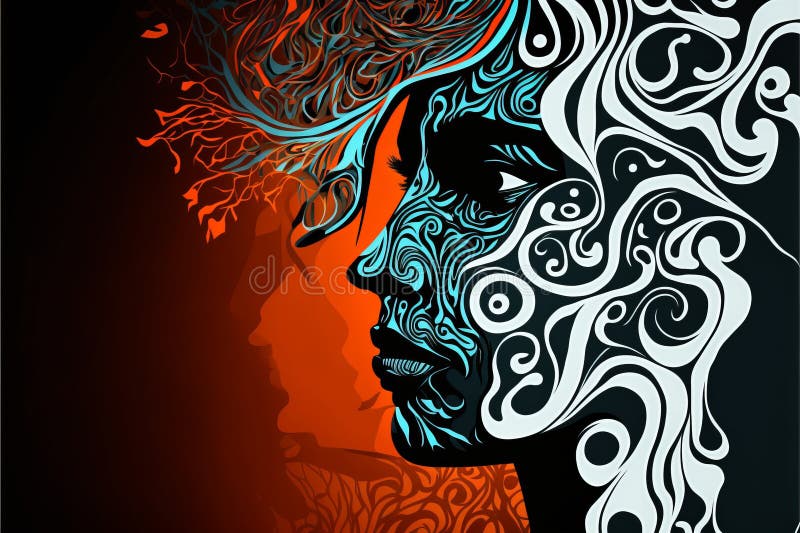 Self-awareness Abstract Art (generative AI) Stock Illustration ...