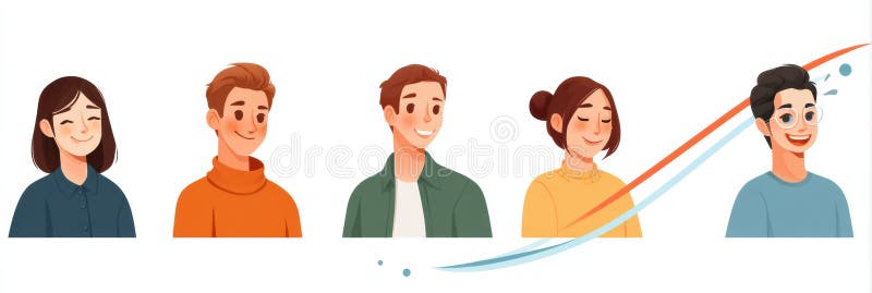 Self-awareness Development Stages Represented by Calm Character Icons ...