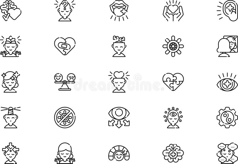 Self Awareness Icons Collection is a Vector Illustration with Editable ...