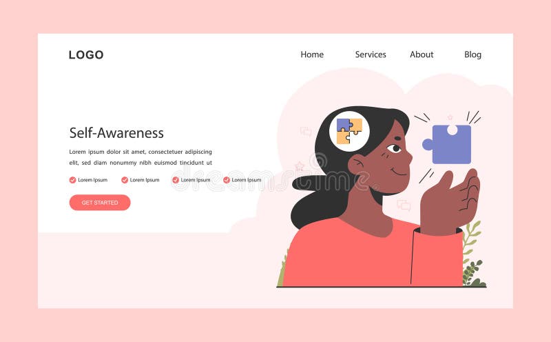 Self-awareness Web Banner or Landing Page. Mindfulness and Balance ...