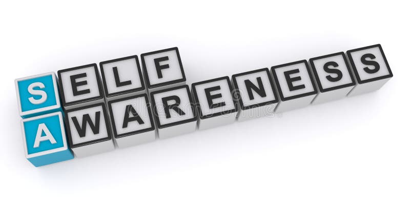 Self awareness word blocks stock illustration. Illustration of ...