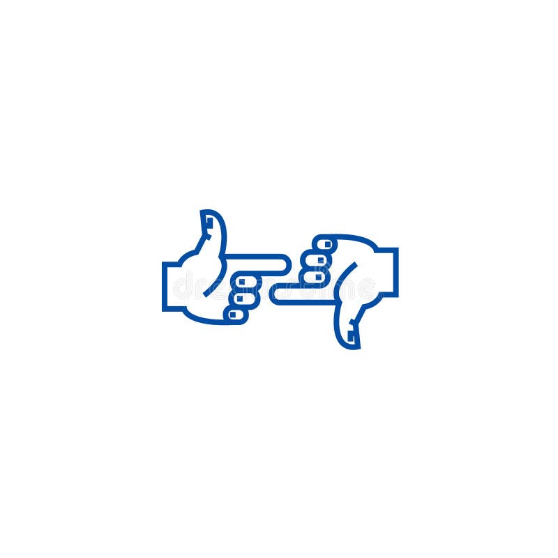 Self Blame,hands Pointer Line Icon Concept. Self Blame,hands Pointer ...