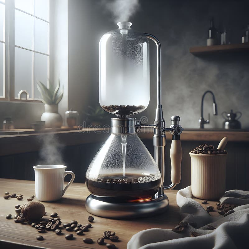 Self-brewing Glass Coffee Siphon, Ai Generated Image Stock Illustration ...
