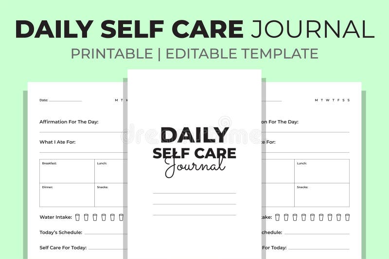 Daily Self Care Journal KDP Interior Stock Vector - Illustration of ...