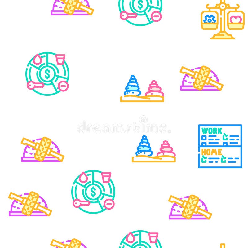 Self Care Procedure and Life Task Vector Seamless Pattern Stock Vector ...