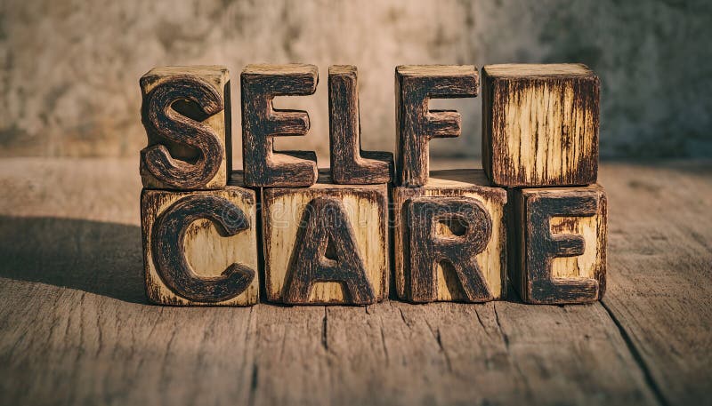 Self-care Word Abstract in Wood Type. Self-care Word Abstract in ...