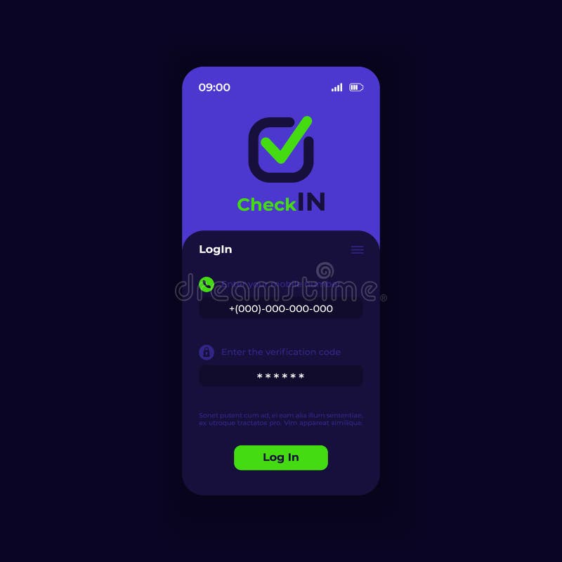 Check in App Smartphone Interface Vector Template Stock Vector ...