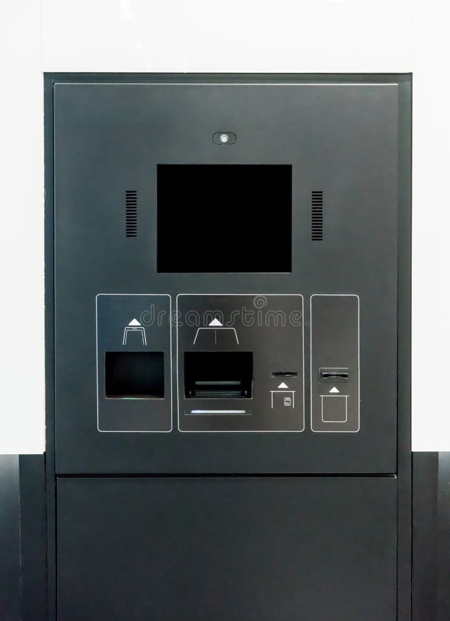 Self Check-in Machine in Black and Grey Stock Image - Image of concept ...