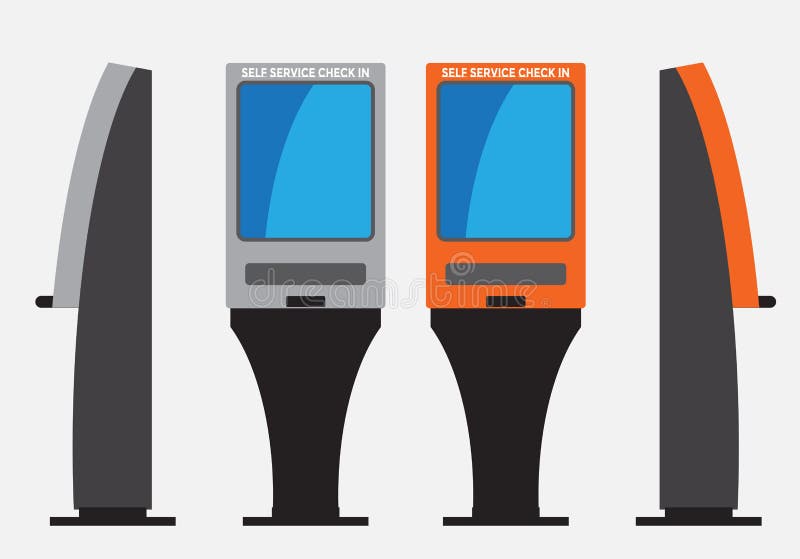 Self Check machine Vector stock illustration. Illustration of self ...