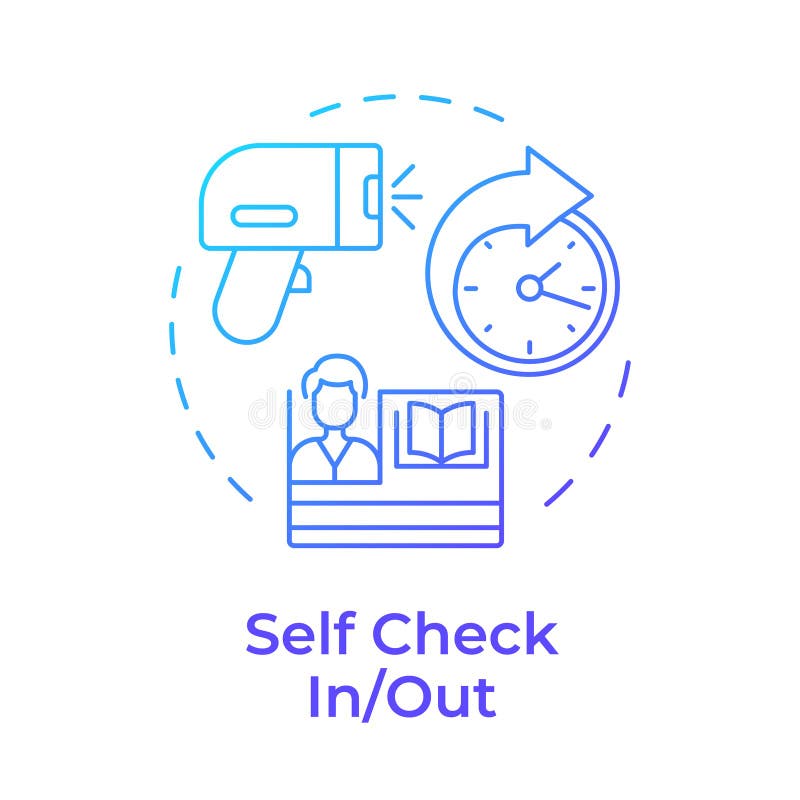 Self Check in or Out Blue Gradient Concept Icon Stock Vector ...