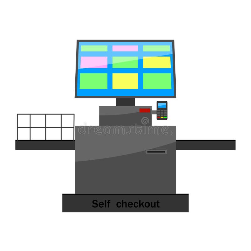 Self-checkout for Concept Design. Self-service. Digital Computer ...