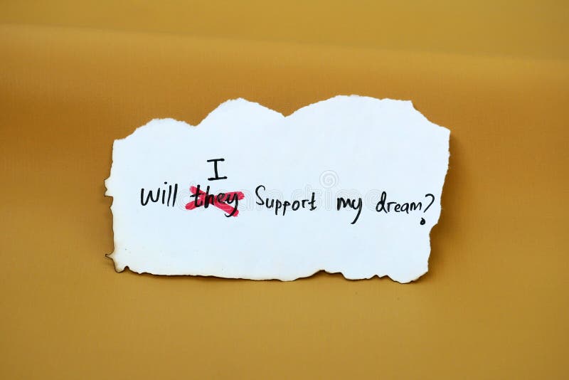 Self Commitment and Belief: Will I Support My Dream? Stock Image ...