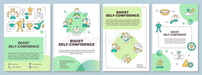 Self Confidence Boosting Green Brochure Template Stock Vector ...