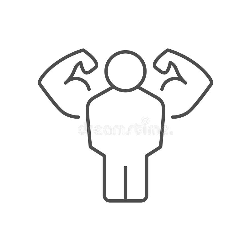 Self Confidence Line Outline Icon Stock Vector - Illustration of self ...