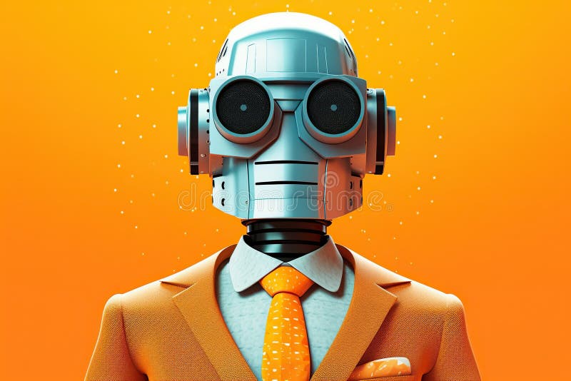 Self Confident Cool Robot Dressed As a Spy, Concept of Artificial ...