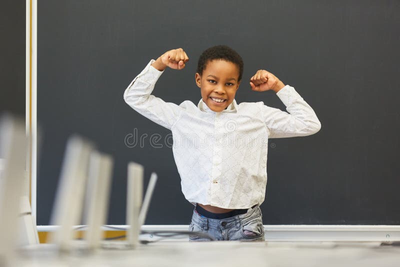 Self-confident Student Posing As a Winner Stock Image - Image of ...