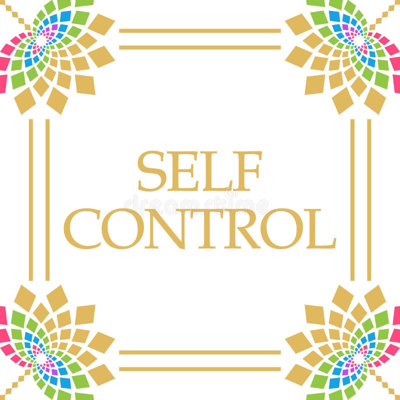Self Control Colorful Floral Square Stock Illustration - Illustration ...