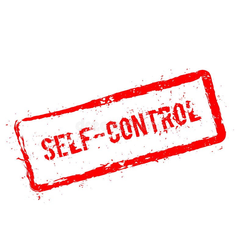 Self-control Red Rubber Stamp Isolated on White. Stock Vector ...