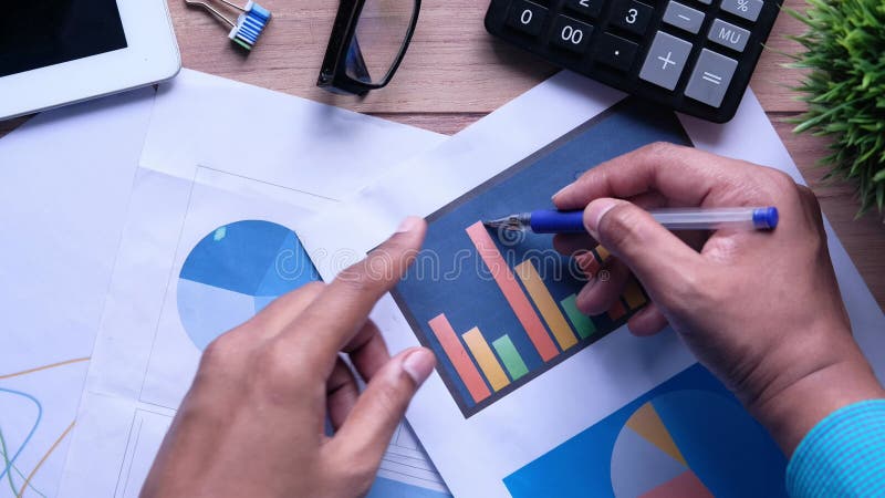 Businessman Analyzing Financial Data at Office Desk Stock Footage ...