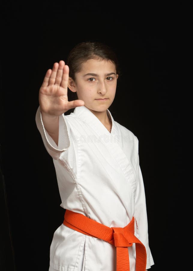 Self defence girl stock photo. Image of brunette, closeup - 18503900