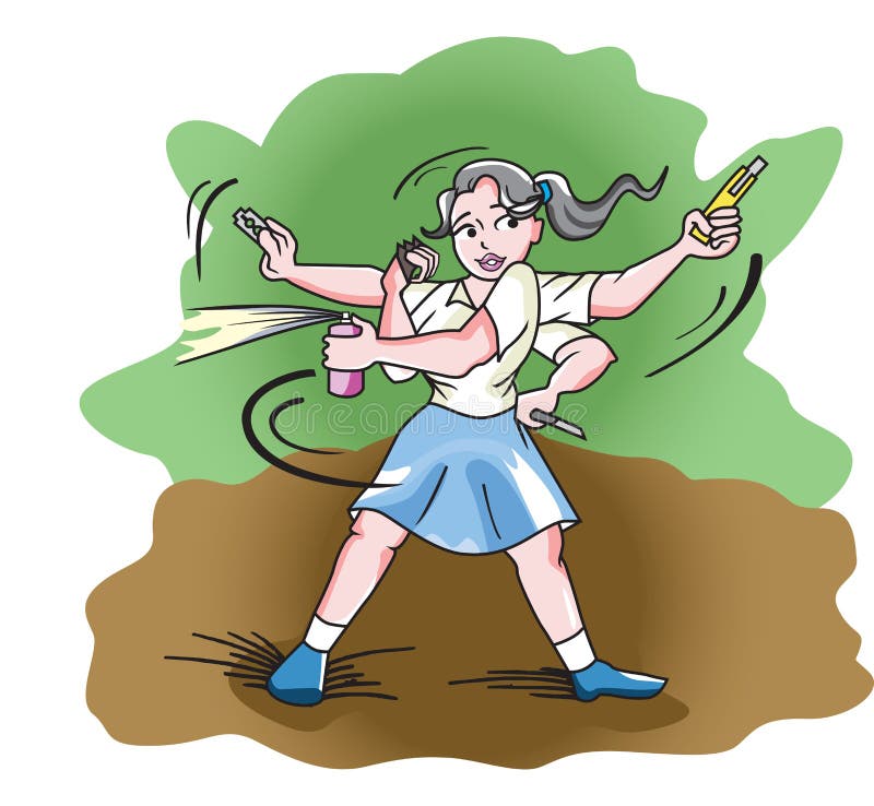 Self-Defense, illustration stock vector. Illustration of martial - 25967251