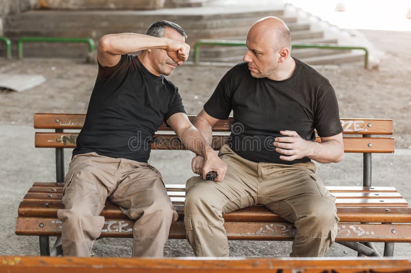 Self Defense Techniques Against a Gun Stock Photo - Image of outdoors ...