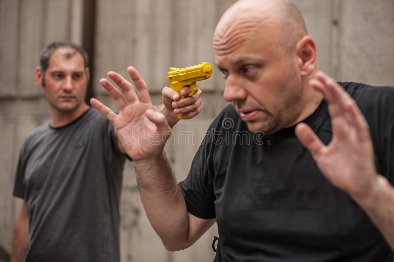 Self Defense Techniques Against a Gun Stock Image - Image of gunpoint ...