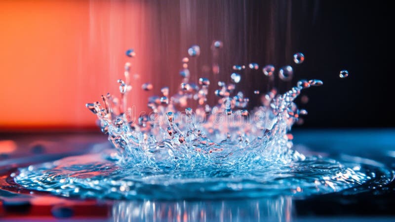 Self-Destructing Electronic Materials Dissolving in Water Splash Stock ...