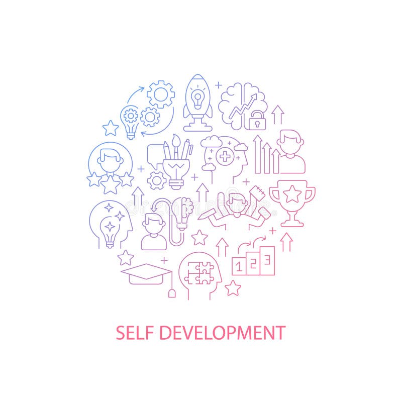Self Development Abstract Gradient Linear Concept Layout with Headline ...