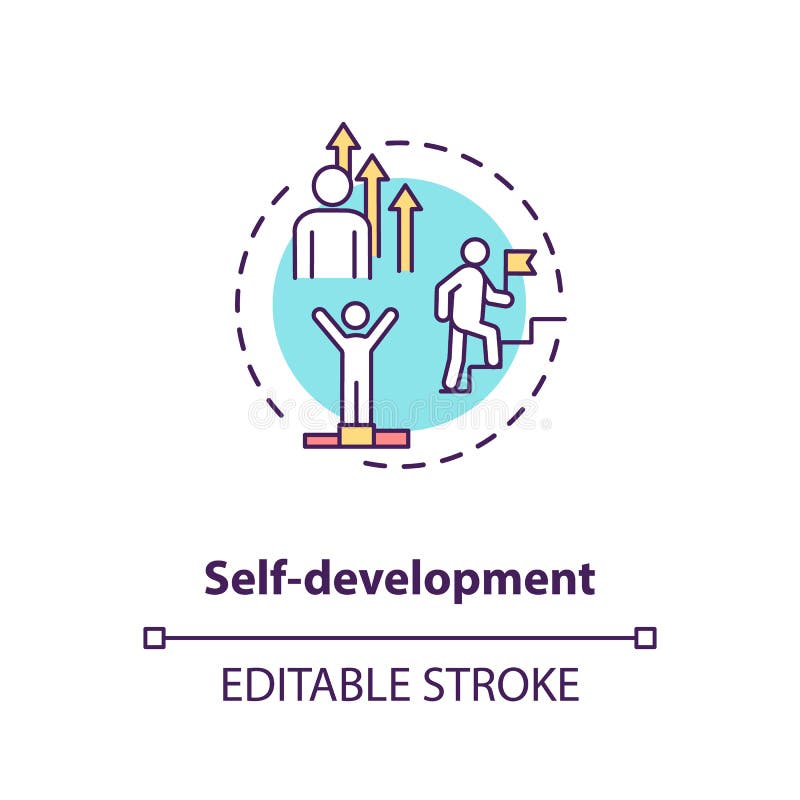 Self Development Concept Icon Stock Vector - Illustration of lineart ...