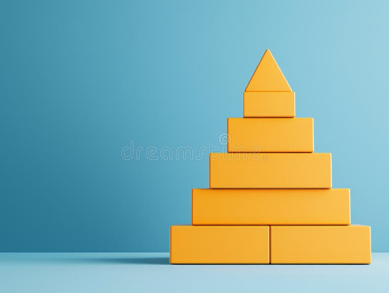 Self Development Planning Colorful Pyramid Made of Yellow Building ...