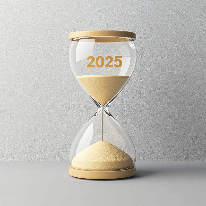 Self Development Planning. Hourglass Displaying 2025 Symbolizes Time ...