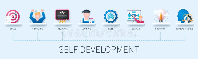 Self Development Vector Infographics in 3D Style Stock Vector ...