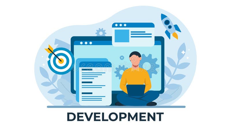 Self Development and Work in Progress Stock Illustration - Illustration ...